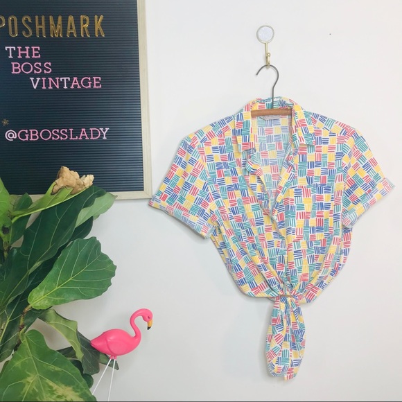 Vintage | Tops | Vintage Retro 9s Sprinkles Button Up Popover | Poshmark